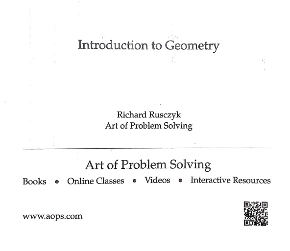 AOPS竞赛黑皮书全套23本PDF清晰版——Introduction to Geometry几何学导论 - AMC8数学竞赛官网