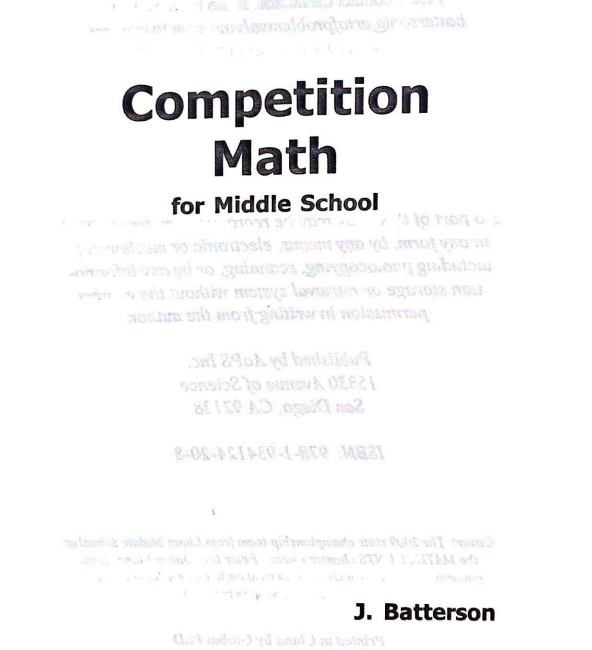 AOPS竞赛黑皮书全套23本PDF清晰版——Competition Matih For Middle School中学数学竞赛 - AMC8 ...